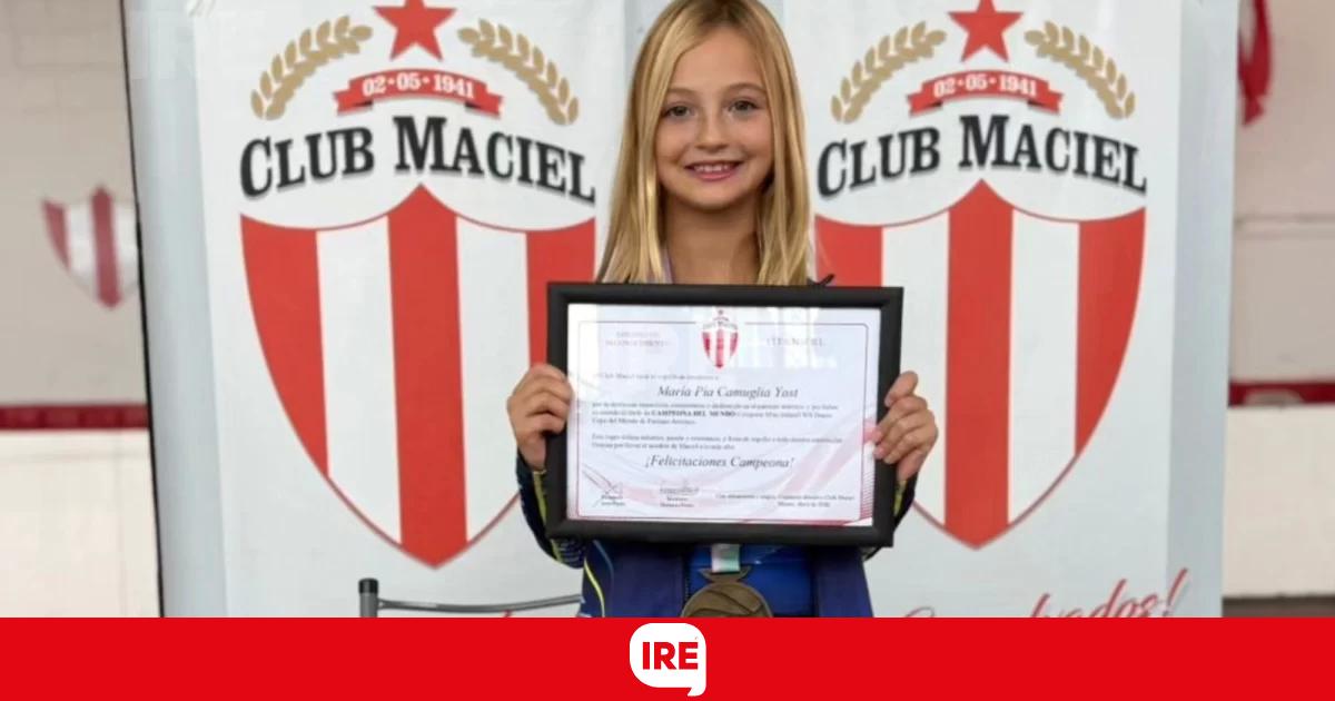María Pía, campeona del mundo, regresó al Club Maciel, fue reconocida y ...